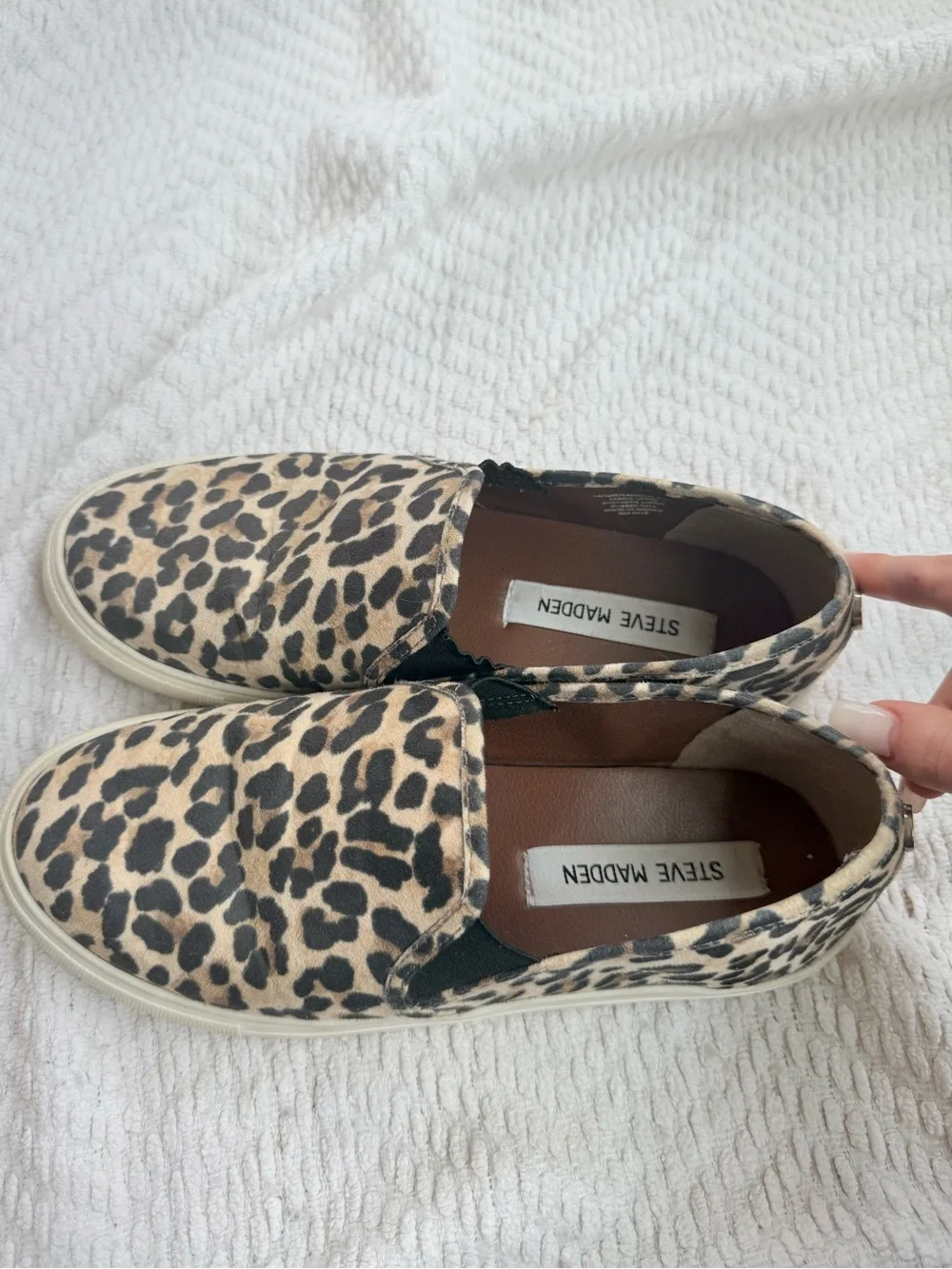 Steve Madden | Shoes | Steve Madden Leopard Print Slipon Sneakers In ...